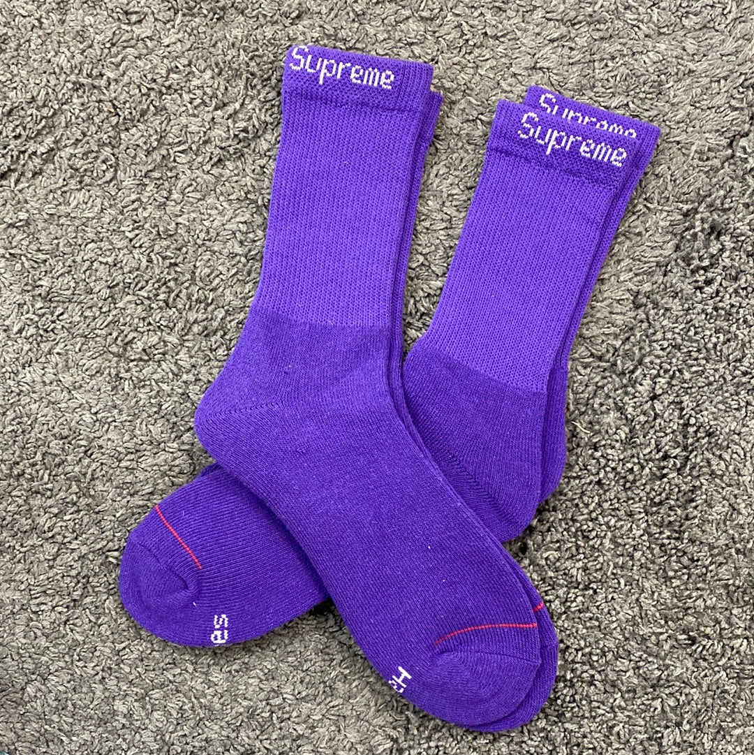 Supreme Purple Logo Socks – Crep Select